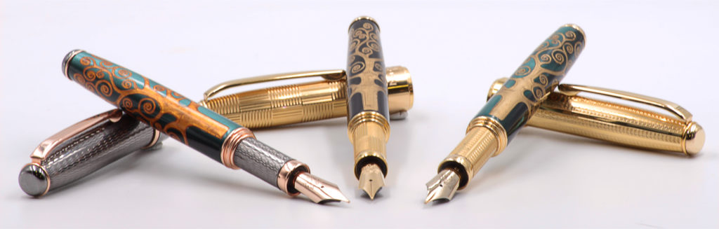 Tree of Life Fountain Pen (Green/Vermeil) – Grifos Pens of Italy